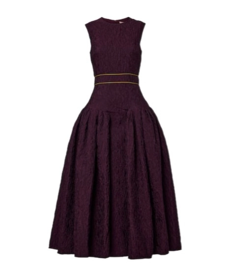 ROKSANDA Aya Smocked Cloque Midi Dress - Black