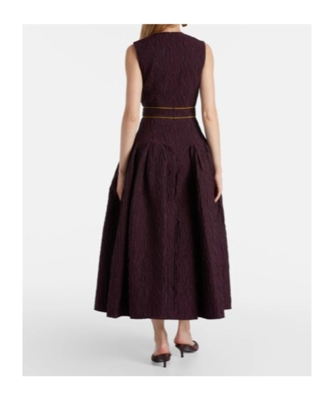 ROKSANDA Aya Smocked Cloque Midi Dress - Black