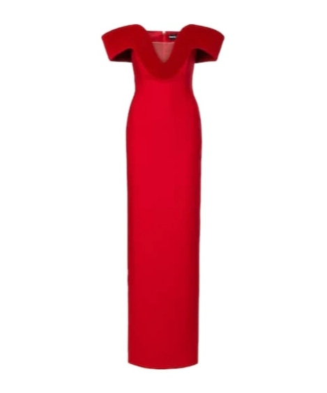 David Koma Velvet-trimmed Wool-blend Gown