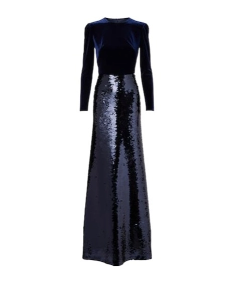 Monique Lhuillier Sequined Velvet Gown