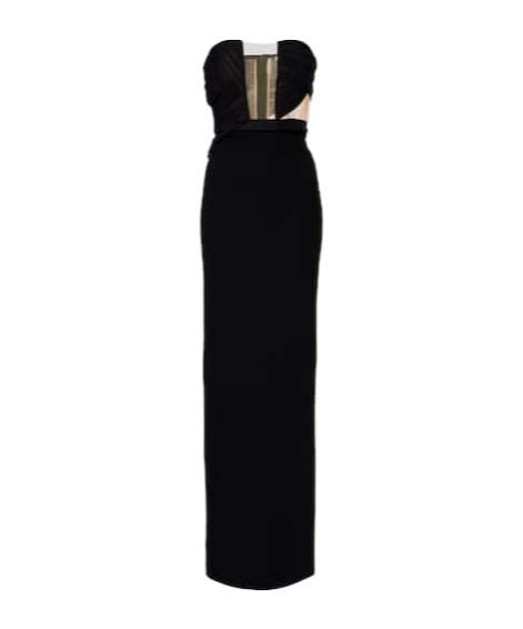 NENSI DOJAKA Cutout Strapless Gown
