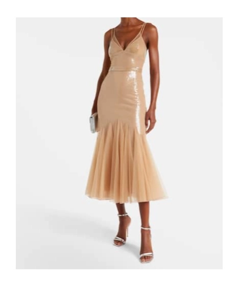 David Koma Sequined Tulle Gown