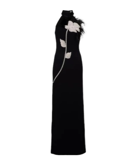 Rebecca Vallance Starlight Embellished Feather-trimmed Gown