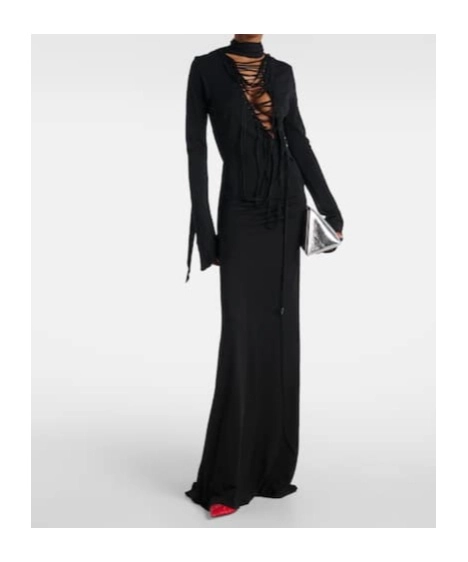 Attico Cutout Crêpe Maxi Dress