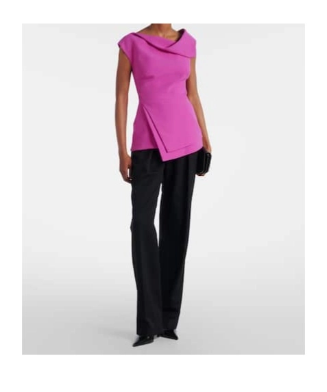 SAFIYAA LONDON Farrah Draped Crepe Top
