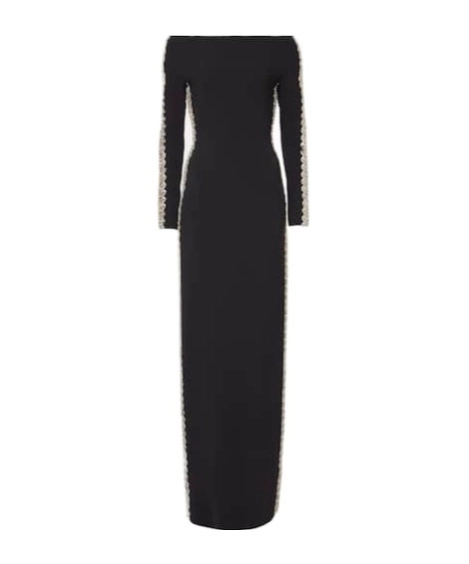 Jenny Packham Charming Embellished Crepe Dress - Black