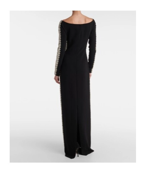 Jenny Packham Embellished Crepe Maxi Dress