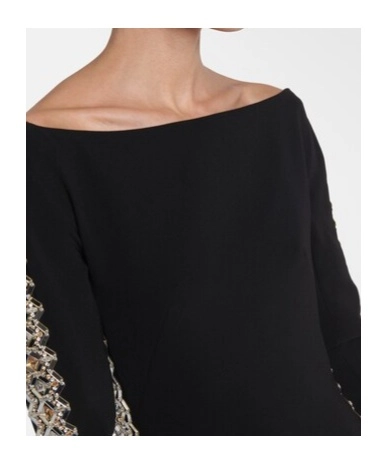 Jenny Packham Embellished Crepe Maxi Dress