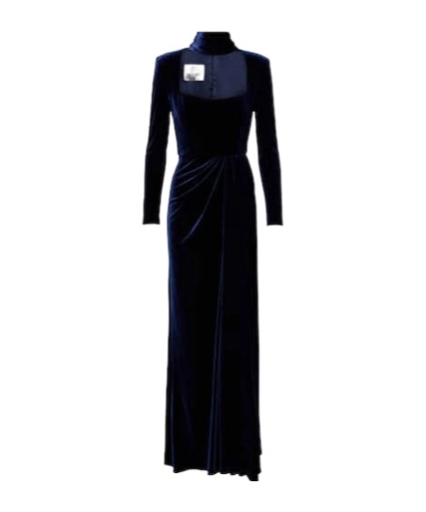 Monique Lhuillier Belted Velvet Gown