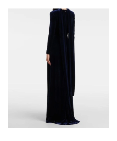 Monique Lhuillier Belted Velvet Gown