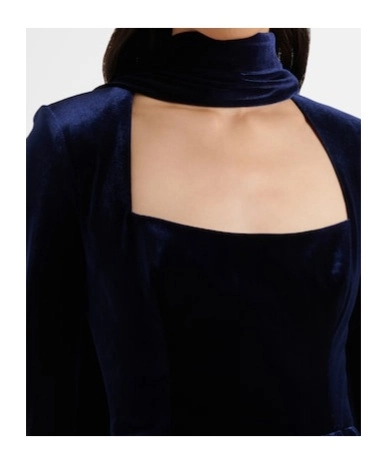 Monique Lhuillier Belted Velvet Gown
