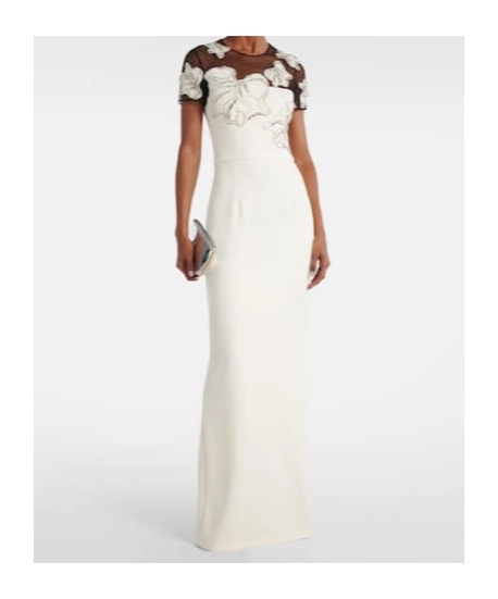 SAFIYAA LONDON Embellished Crêpe Gown