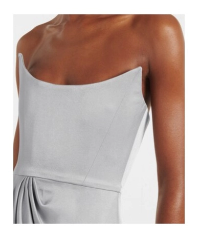 Alex Perry Draped Satin Crepe Bustier Gown