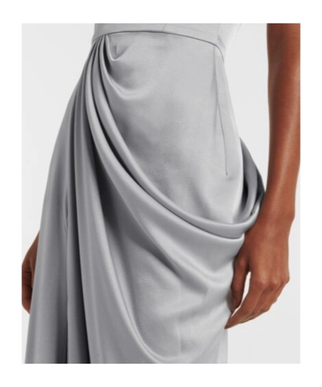 Alex Perry Draped Satin Crepe Bustier Gown