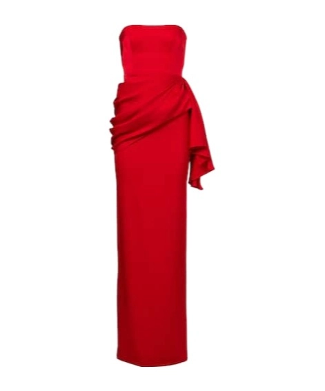 Alex Perry Draped Crepe Satin Gown