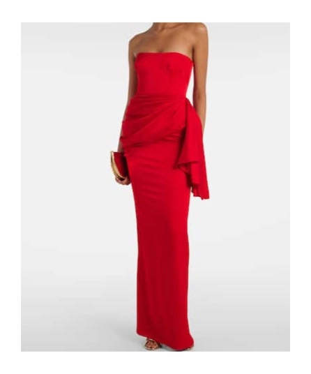 Alex Perry Draped Crepe Satin Gown