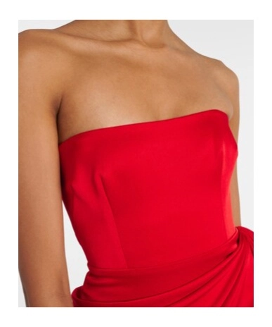 Alex Perry Draped Crepe Satin Gown