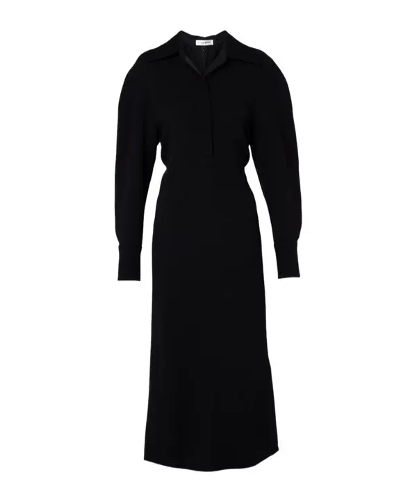 Victoria Beckham Gathered Midi Dress - Black