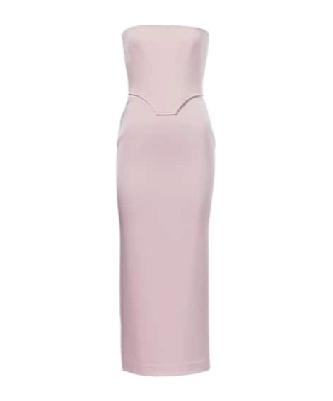 Alex Perry Draped Crepe Satin Corset Dress