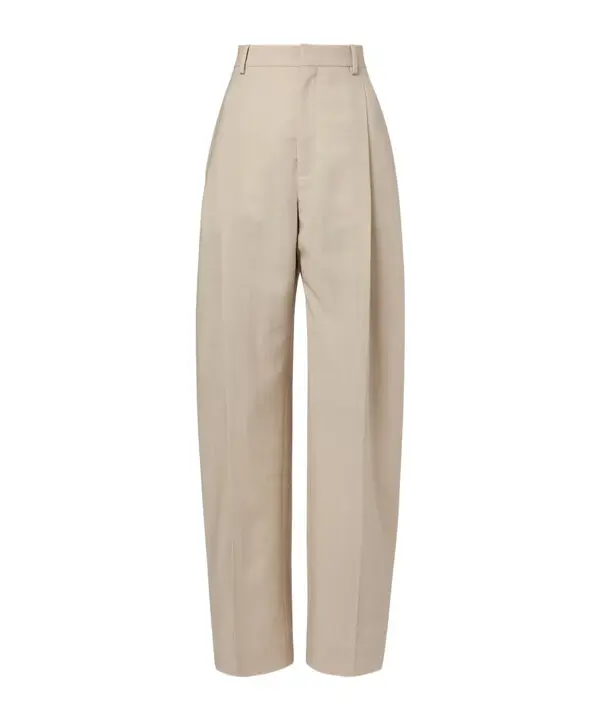 Wardrobe.NYC Mid-rise Straight-leg Casual Pants - Nude