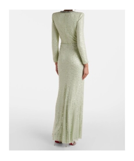Jenny Packham Macelline Sequin Gown With Embellished Neckline