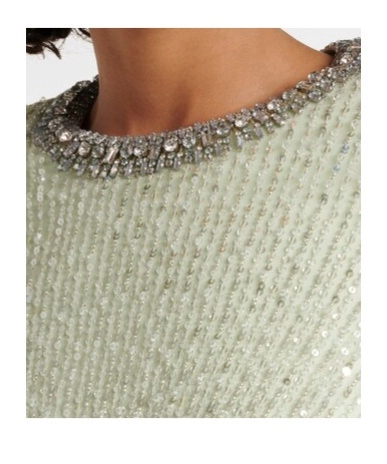 Jenny Packham Macelline Sequin Gown With Embellished Neckline