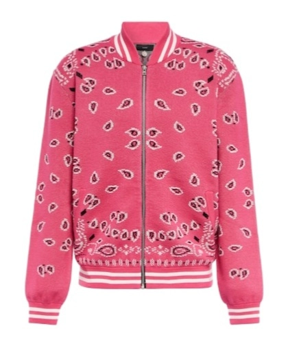 Alanui Bandana Jacquard Cotton Bomber Jacket - Red