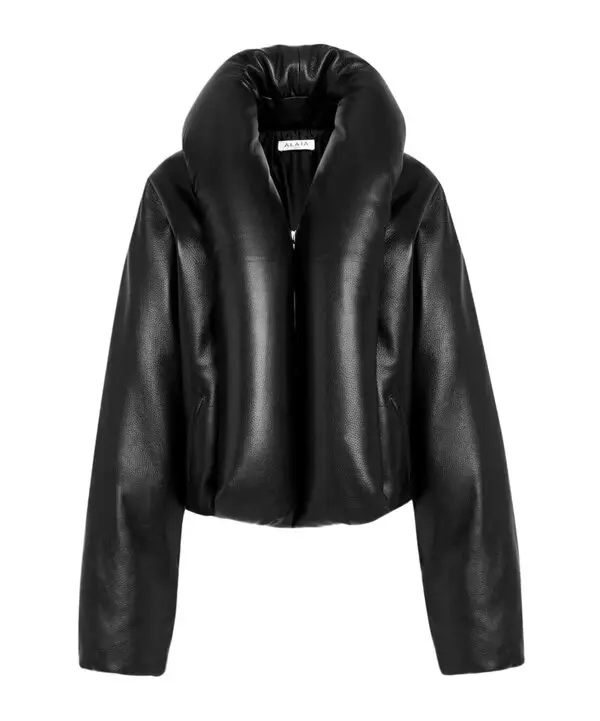Alaïa Padded Leather Bomber Jacket
