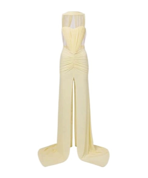 David Koma Ruched Halterneck Gown