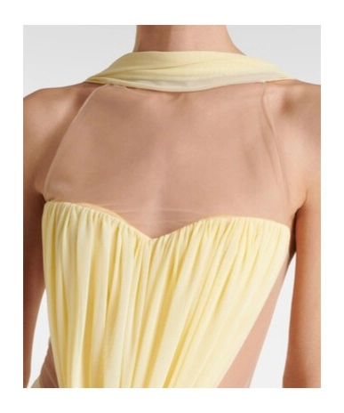 David Koma Ruched Halterneck Gown