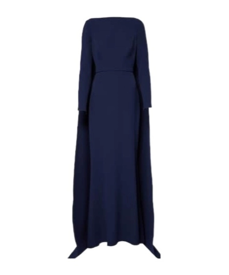 SAFIYAA LONDON Ginevra Caped Crepe Gown