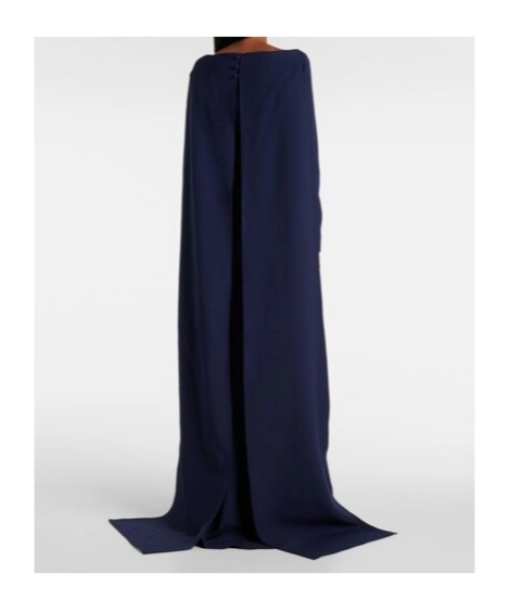 SAFIYAA LONDON Ginevra Caped Crepe Gown