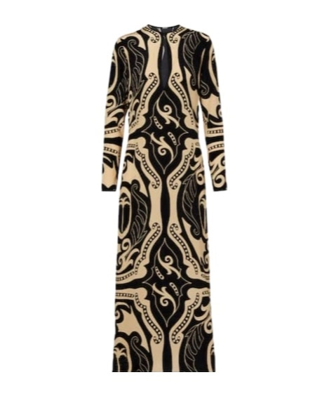 Johanna Ortiz Printed Silk Maxi Dress - Black
