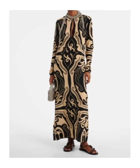 Johanna Ortiz Printed Silk Maxi Dress
