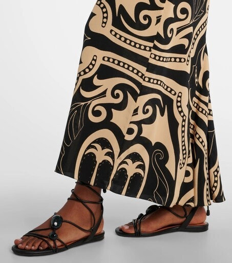 Johanna Ortiz Printed Silk Maxi Dress