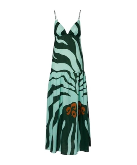 Johanna Ortiz Zea Palm Cotton Poplin Maxi Dress - Green