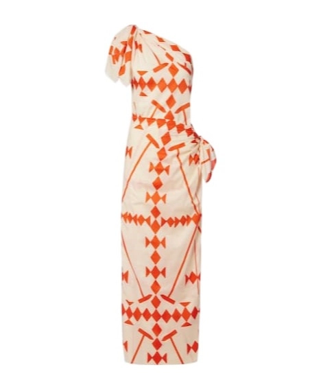 Johanna Ortiz Printed Cotton Poplin Midi Dress - Nude