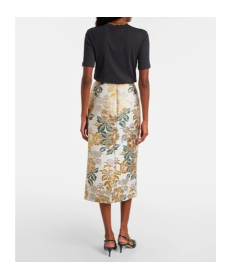 Carolina Herrera Floral Jacquard Midi Skirt