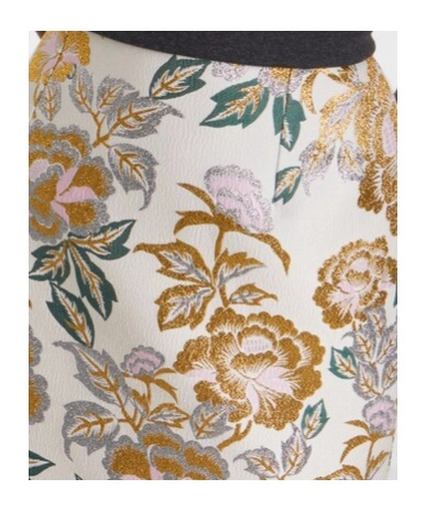 Carolina Herrera Floral Jacquard Midi Skirt