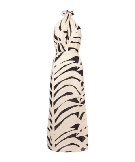Johanna Ortiz Printed Cutout Halterneck Cotton Maxi Dress - Nude