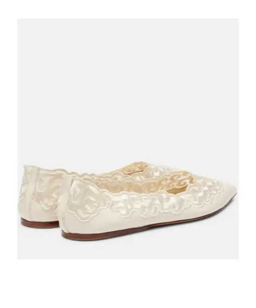 Gabriela Hearst Ziva Embroidered Leather Ballet Flats