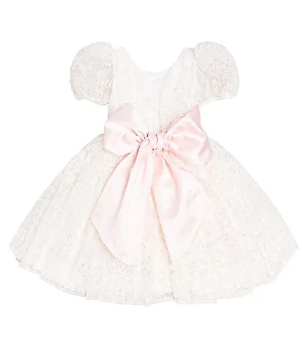 Monnalisa Ludovica Embellished Puff-sleeve Tulle Dress