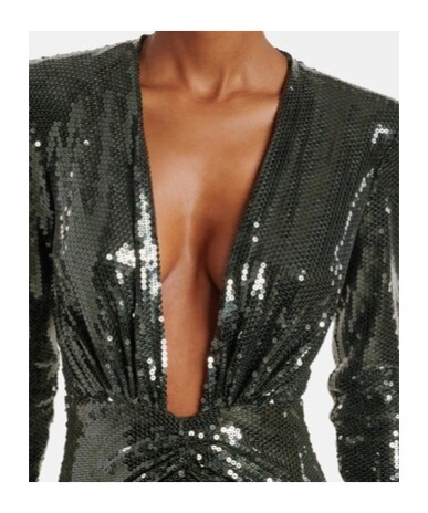 Alex Perry Gathered Sequined Gown