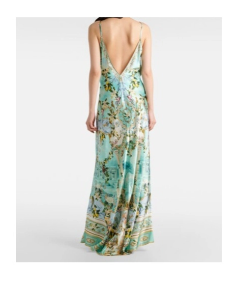 Camilla Printed Silk Slip Maxi Dress