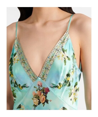Camilla Printed Silk Slip Maxi Dress