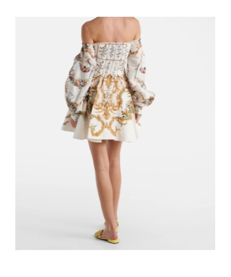Camilla Floral Linen And Silk Bustier Dress