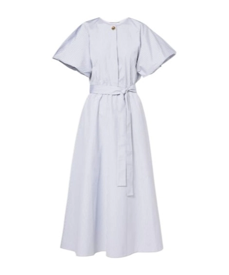 Altuzarra Paulina Striped Cotton Midi Dress - White
