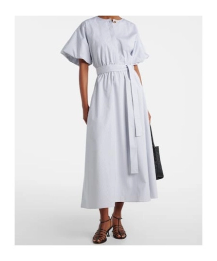Altuzarra Paulina Striped Cotton Midi Dress - White