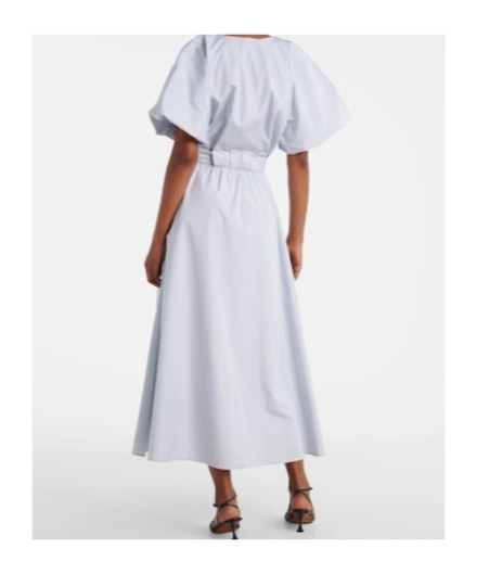 Altuzarra Paulina Striped Cotton Midi Dress - White