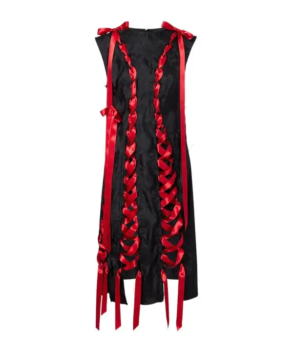 Simone Rocha Satin-trimmed Brocade Midi Dress